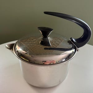 Vintage Farberware 2 Quart Widemouth Tea Kettle Pot Mid Century Swoop ...