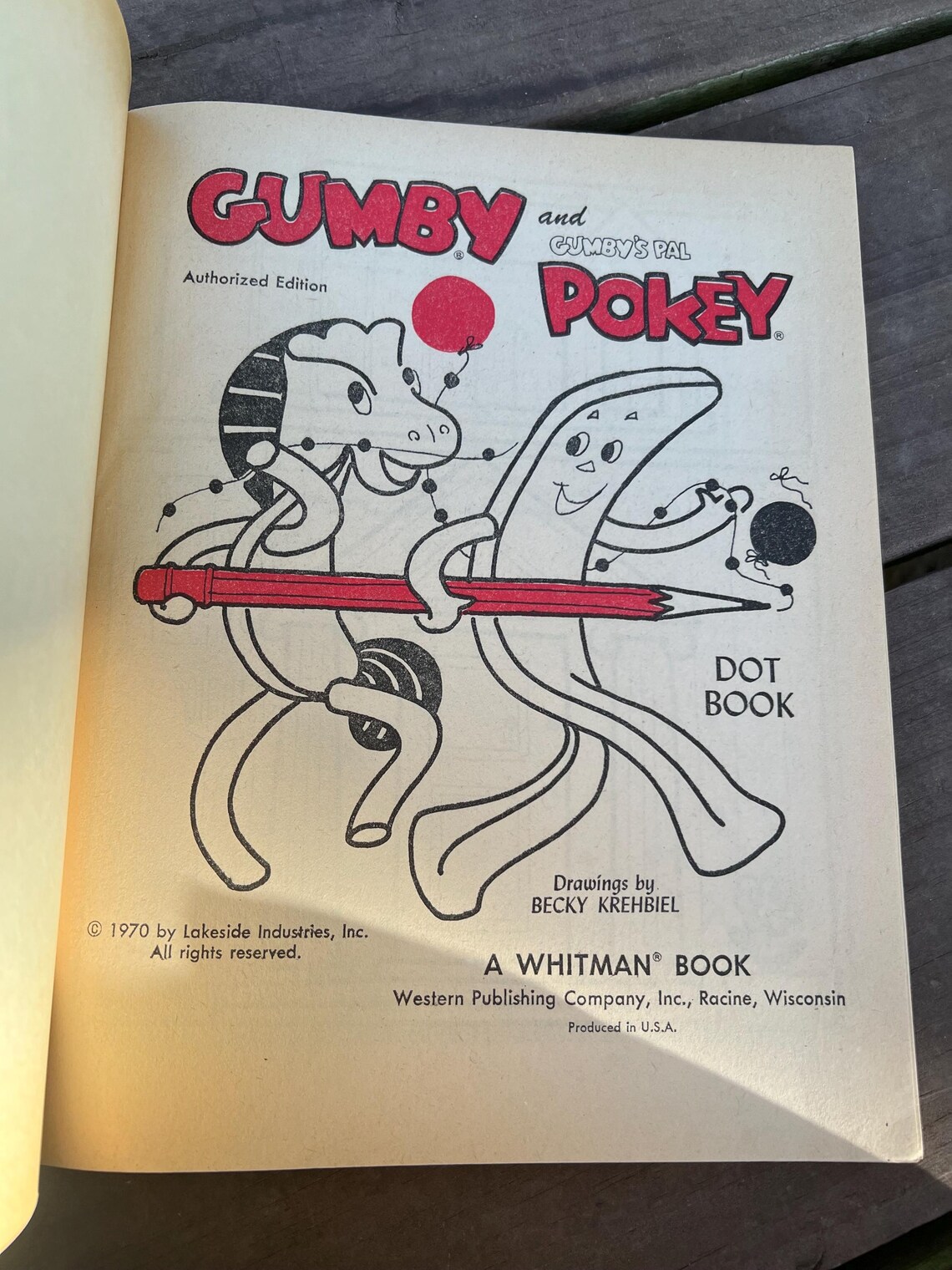 1970 Rare Whitman "gumby and Gummy's Pal Pokey Dot Book" Authorized ...