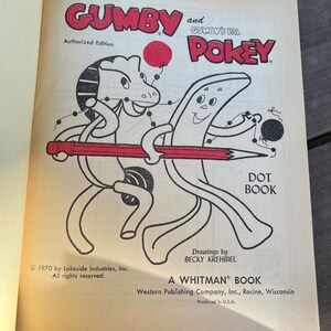 1970 Rare Whitman "gumby and Gummy's Pal Pokey Dot Book" Authorized ...