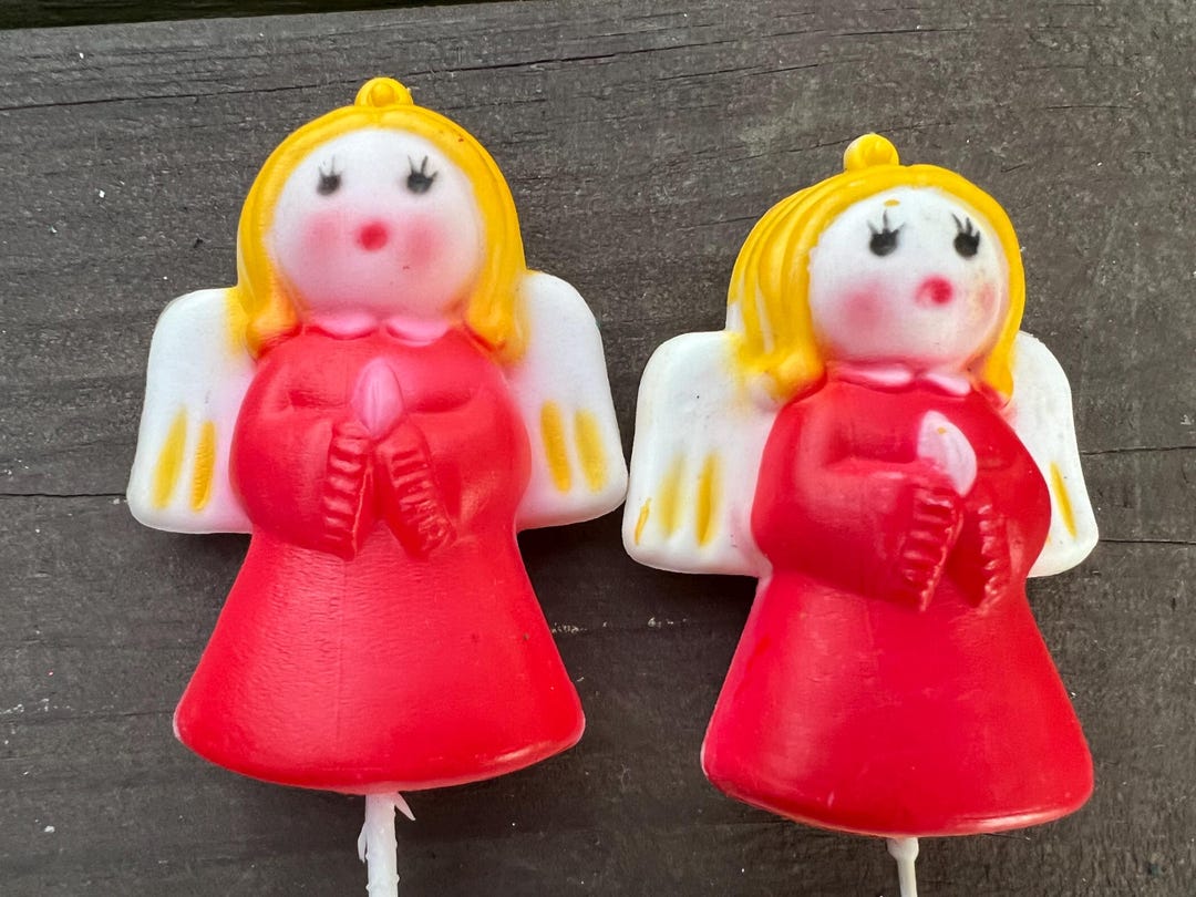 Vintage Lot of 2 Plastic Blowmold Angel Picks - Etsy