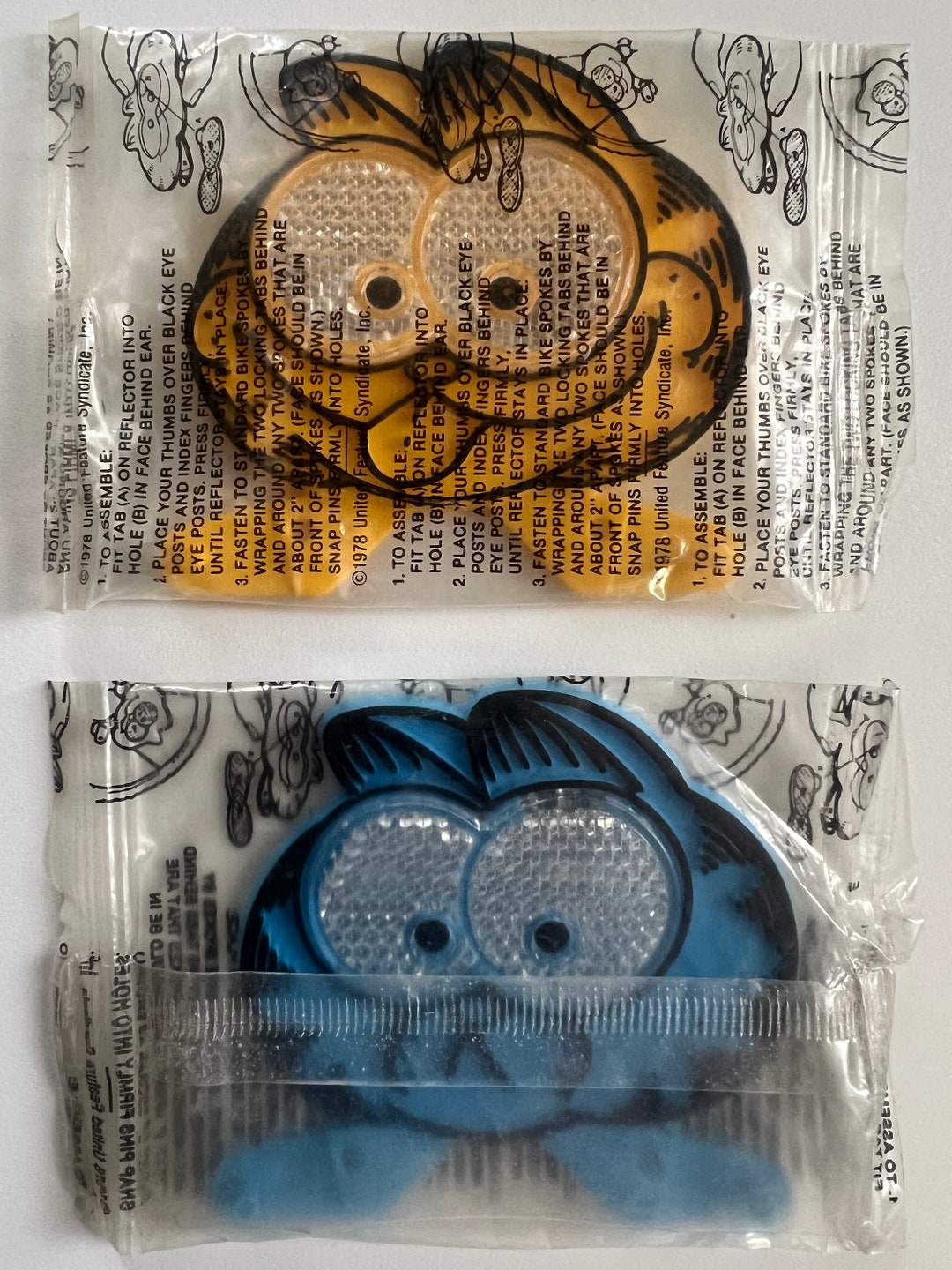 1978 Set of 2 Garfield Bike Reflectors United Feature Syndicate - Etsy