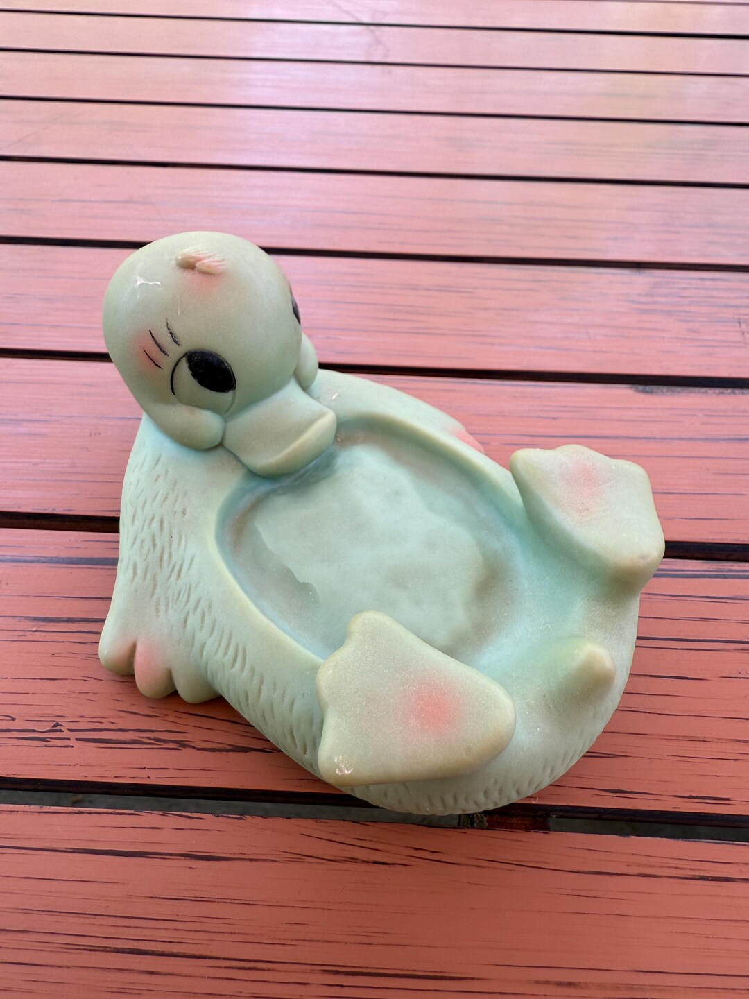Vintage HTF Rubber Duck Floating Soap Dish Floater Vinyl / Greenish ...