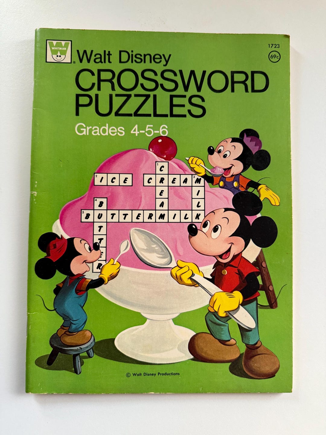 Vintage Walt Disney Crossword Puzzle Book Grades 4,5,&6 Partially Used ...
