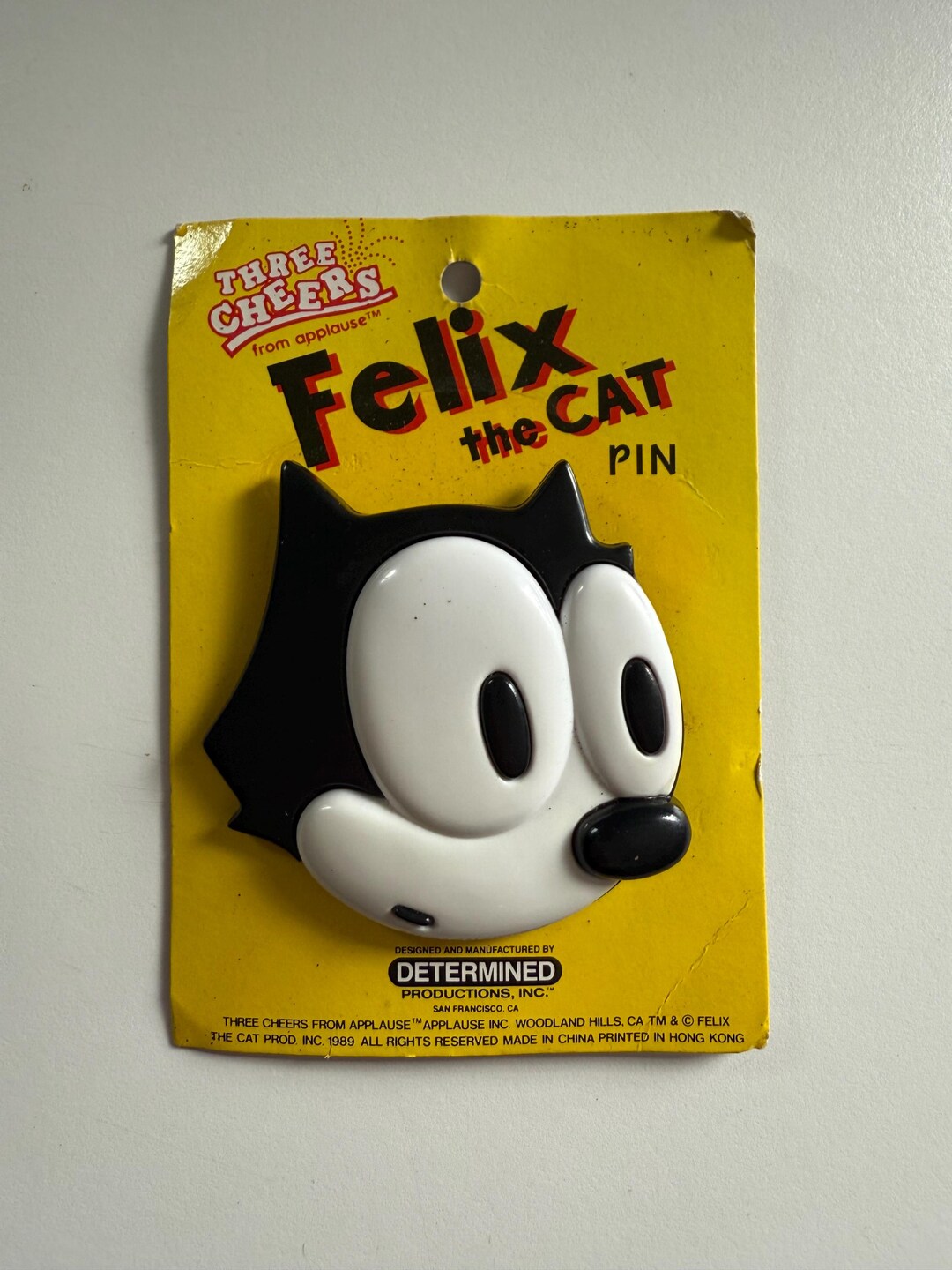 Vintage Felix the Cat Pin Three Cheers Applause Co. 3.5” Cool Original ...