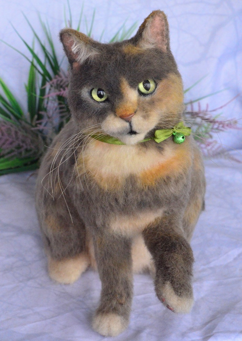 Needle Felted Cat Sculpture Calico Cat Red Cat Ginger Kitty - Etsy