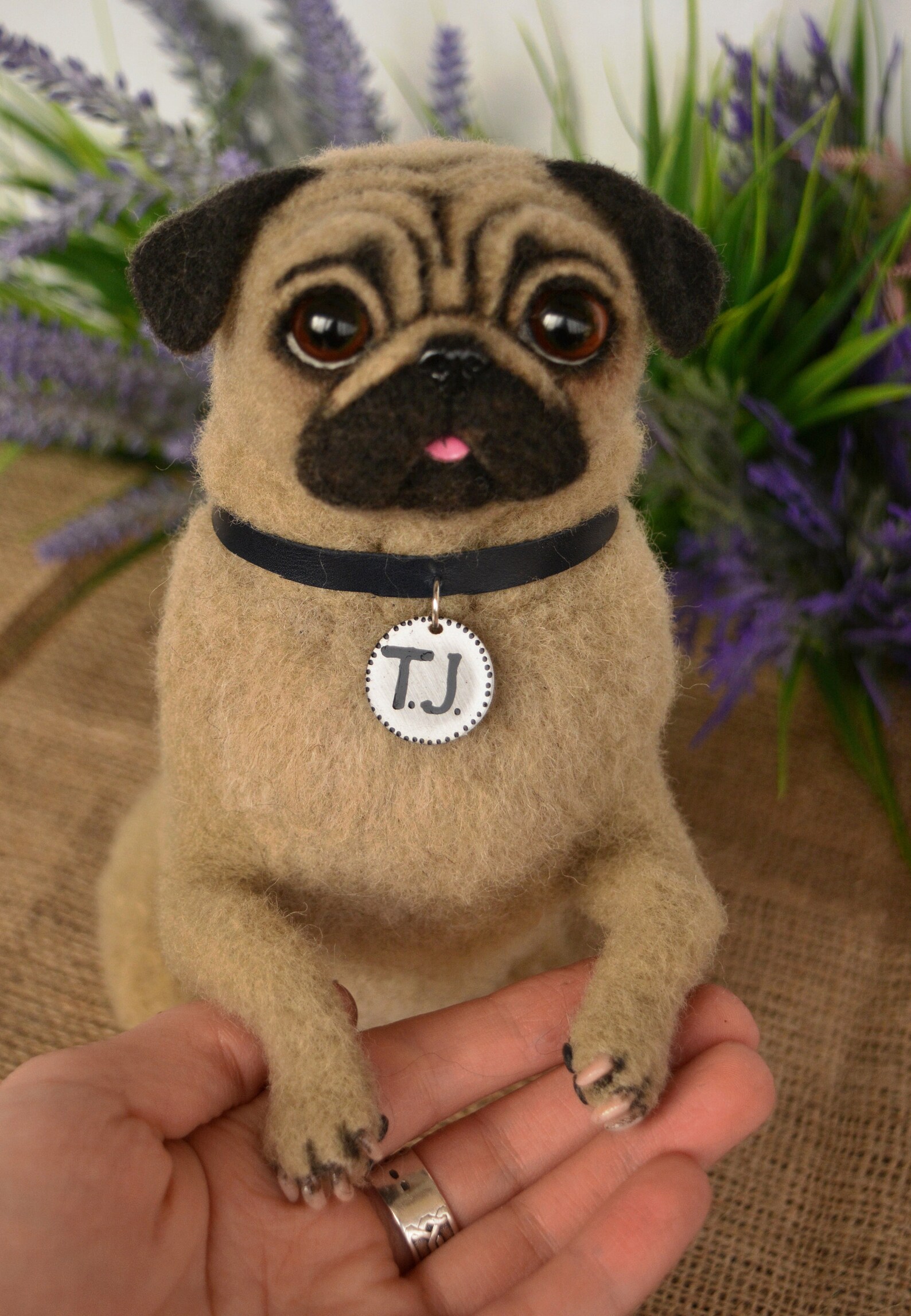 Pug Artist Needle Felted Dog Sculpture Memory Pet Portrait Dog | Etsy