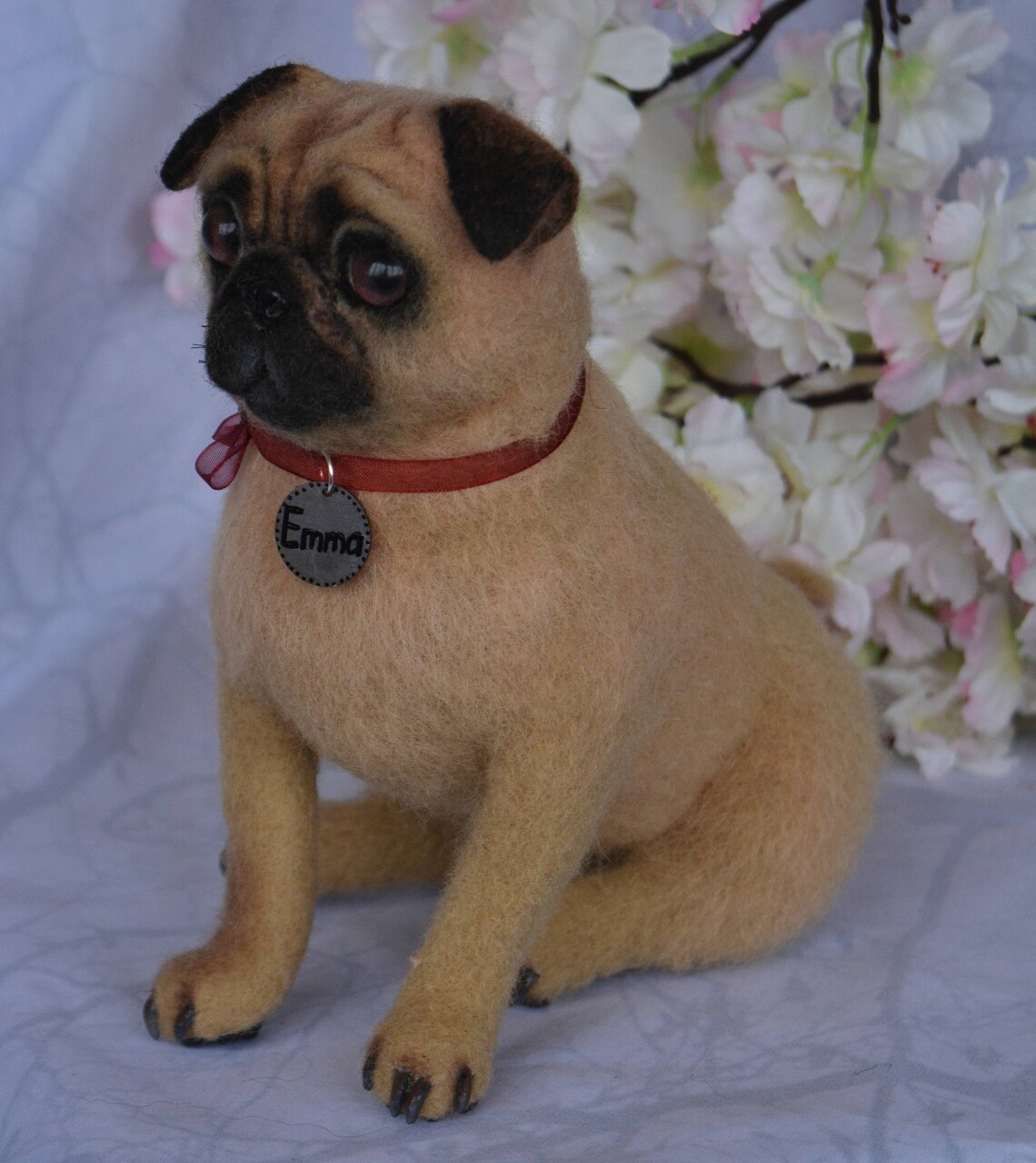 Pug Artist Needle Felted Dog Sculpture Memory Pet Portrait Dog | Etsy