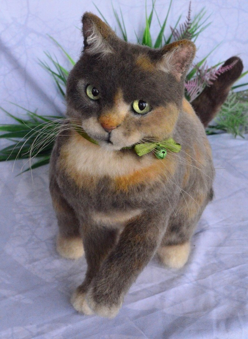 Needle Felted Cat Sculpture Calico cat Red cat Ginger kitty | Etsy