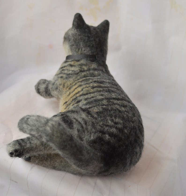 Needle Felted Tabby Cat Sculpture Memory Pet Portrait Wool | Etsy