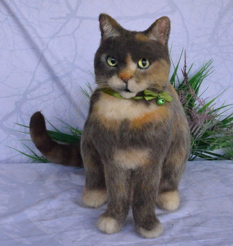 Needle Felted Cat Sculpture Calico Cat Red Cat Ginger Kitty - Etsy