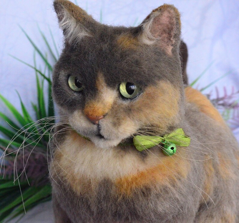 Needle Felted Cat Sculpture Calico Cat Red Cat Ginger Kitty - Etsy