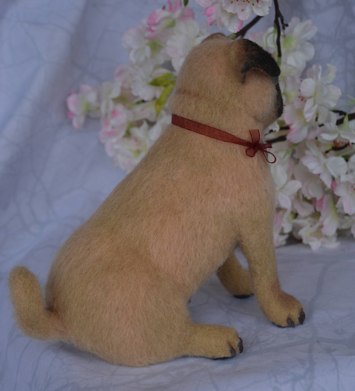 Pug Artist Needle Felted Dog Sculpture Memory Pet Portrait Dog | Etsy