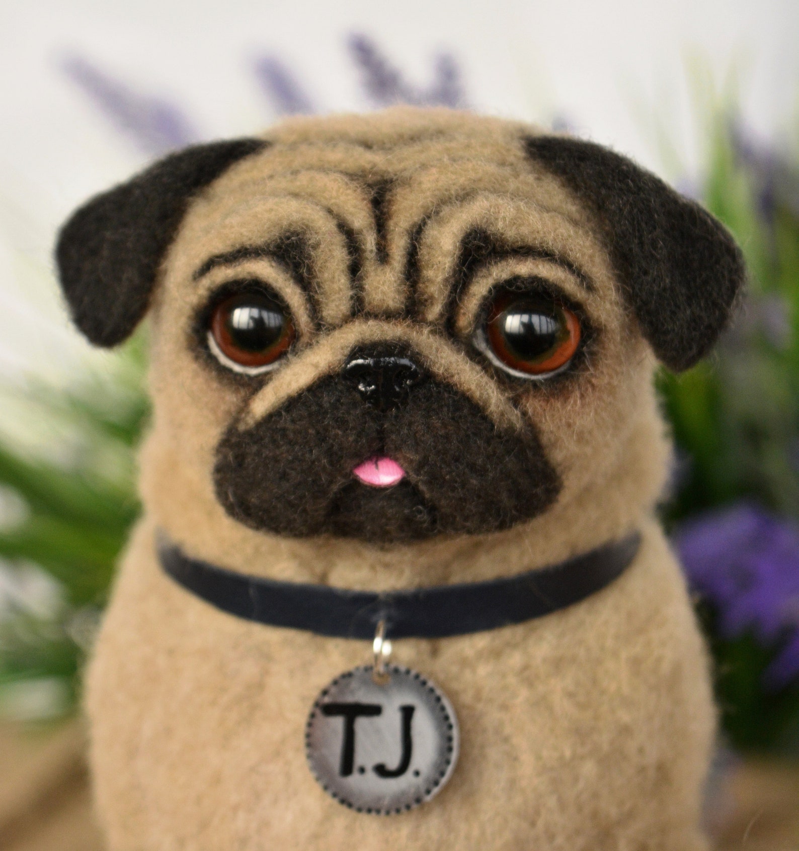 Pug Artist Needle Felted Dog Sculpture Memory Pet Portrait Dog | Etsy