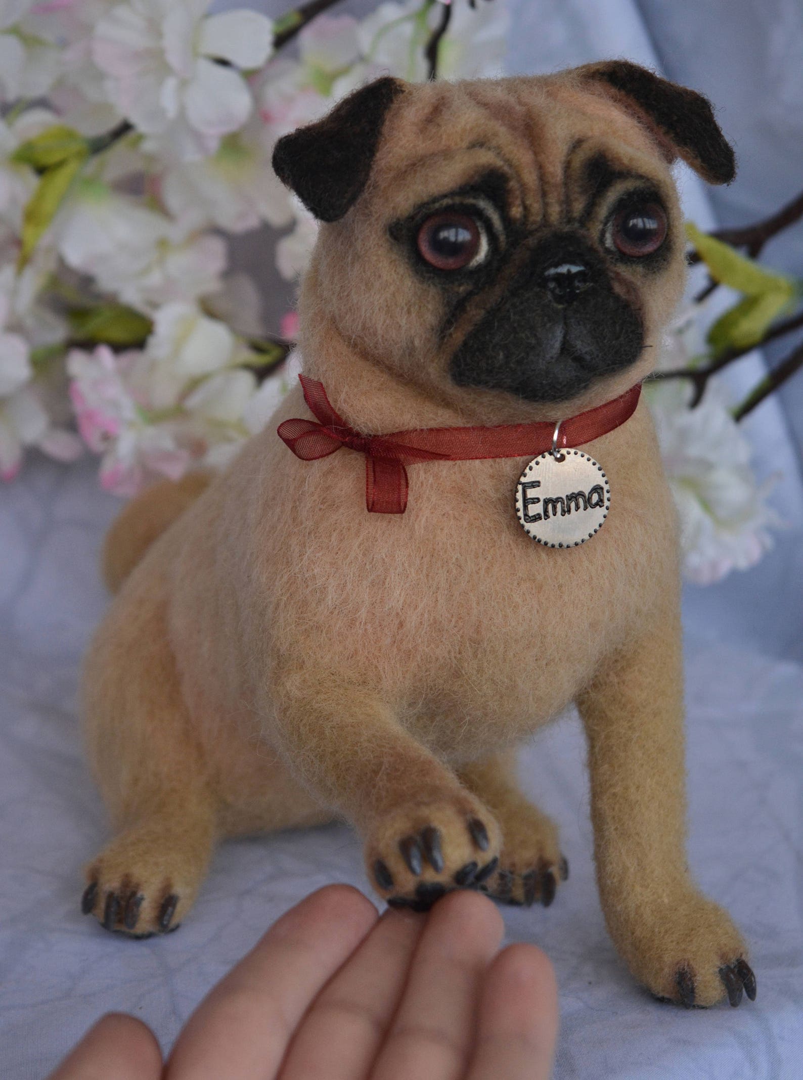 Pug Artist Needle Felted Dog Sculpture Memory Pet Portrait Dog | Etsy