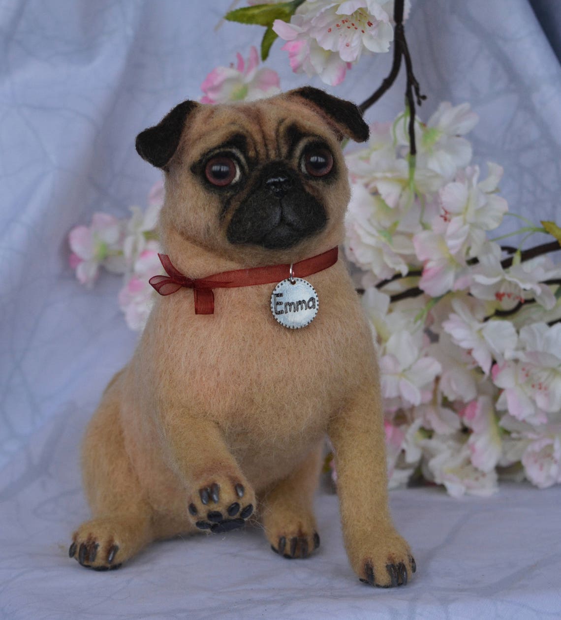Pug Artist Needle Felted Dog Sculpture Memory Pet Portrait Dog | Etsy