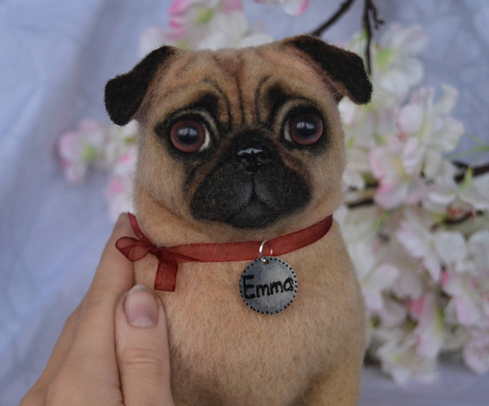 Pug Artist Needle Felted Dog Sculpture Memory Pet Portrait Dog - Etsy