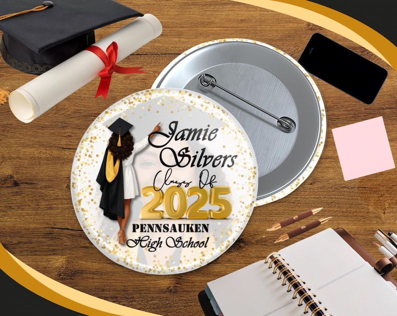 Editable Graduation Button Templates | Class of 2026 | 6 Canva Pro ...
