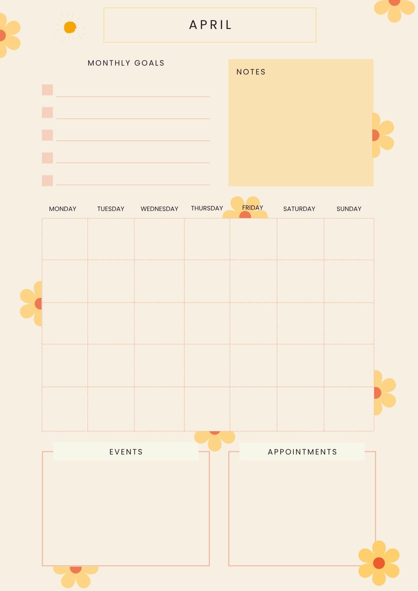 Aesthetic Pastel 2026 Monthly Planner | Floral Journal (digital ...