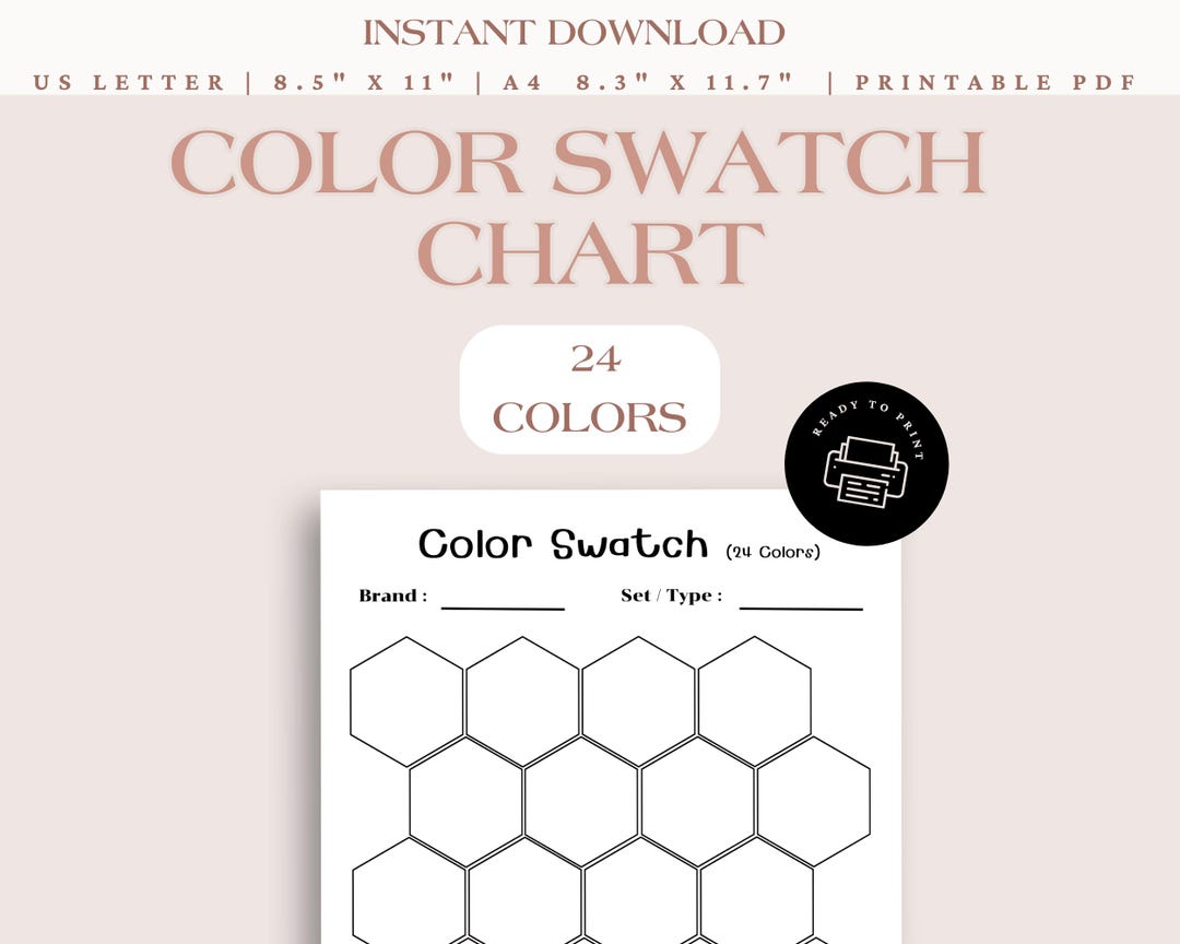 Color Swatch Chart Printable | Blank Color Chart Template | Swatch ...