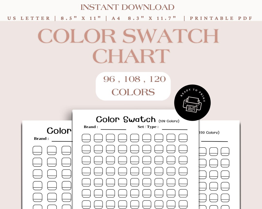 Color Swatch Chart Printable | Blank Color Chart Template | Swatch ...
