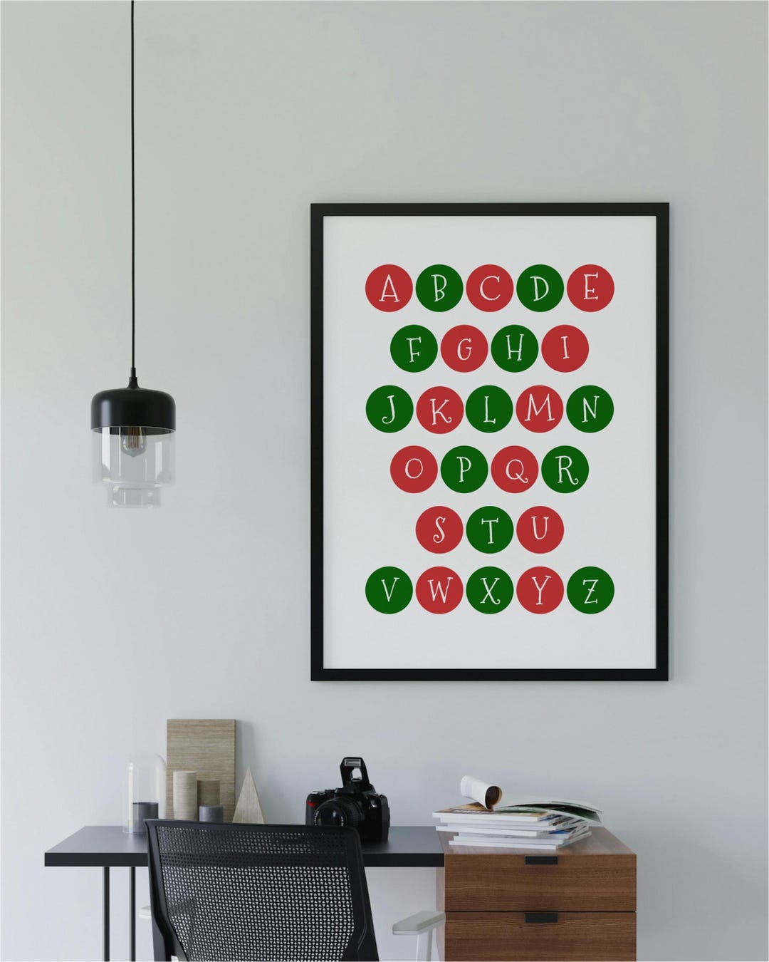 Christmas Alphabet Poster – Kids Holiday Wall Art Printable ABC - Etsy