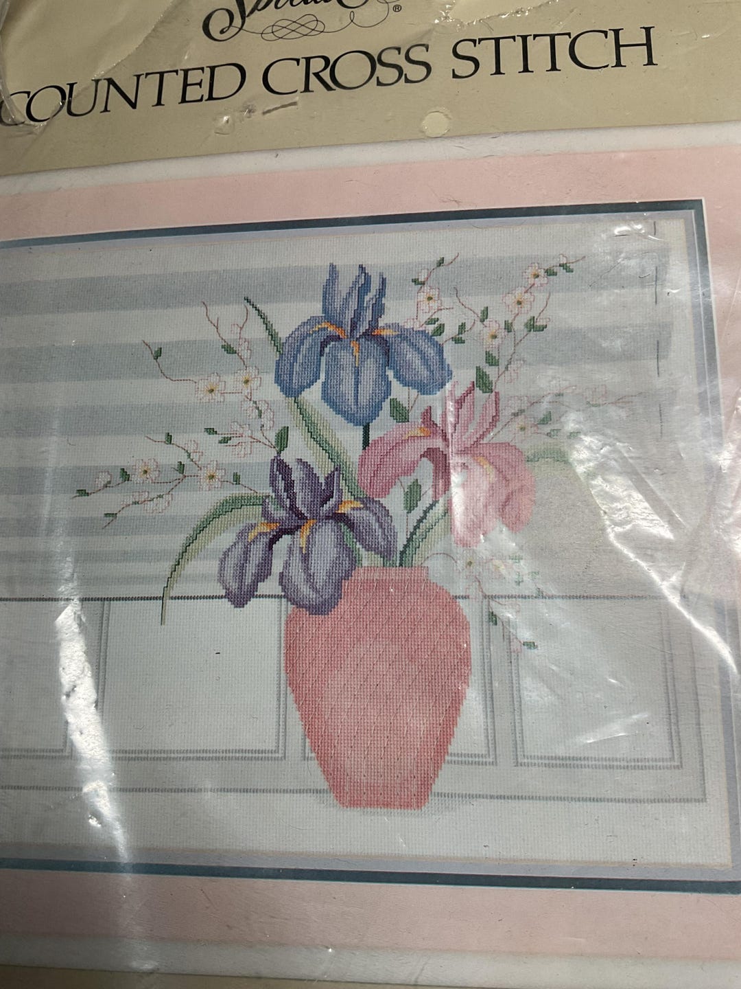 Iris Cross Stitch Kit - Etsy