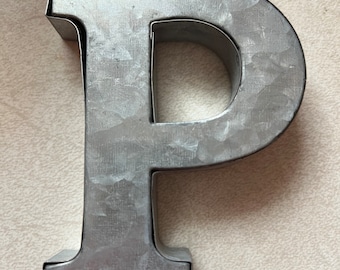 Huge 20 Galvanized Metal Letter Hanging Wall Décor With Rusted Edges ...