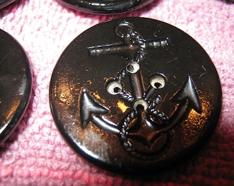 Lot of 12 Dark Navy Blue Plastic Anchor Nautical Buttons - Etsy