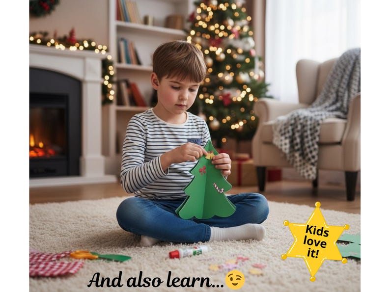 Buy 3D Christmas Tree Craft Printable, Winter Craft for Kids, Christmas ...