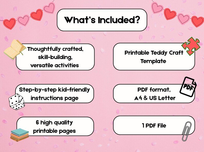 Build A Bear, Valentine Teddy Craft, Printable Valentines Day Activity ...