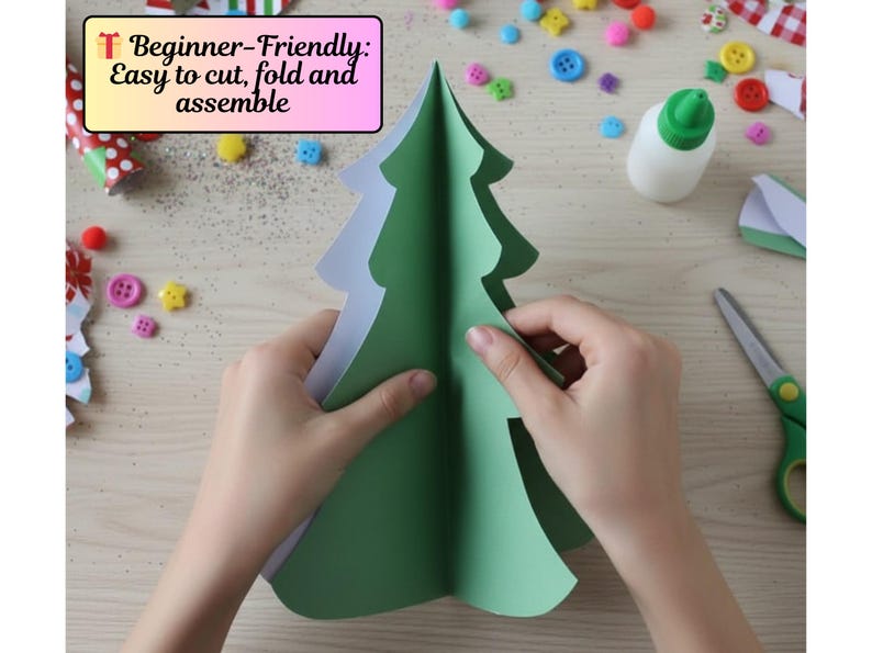 Buy 3D Christmas Tree Craft Printable, Winter Craft for Kids, Christmas ...