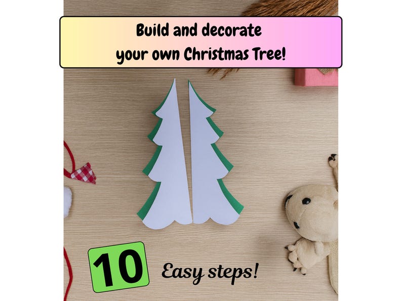 Buy 3D Christmas Tree Craft Printable, Winter Craft for Kids, Christmas ...