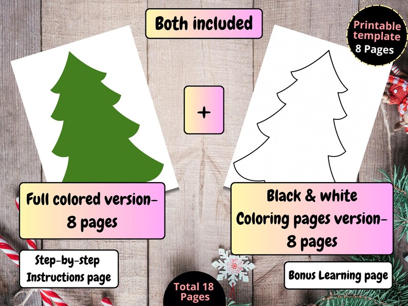 3D Christmas Tree Craft Printable, Winter Craft for Kids, Christmas ...