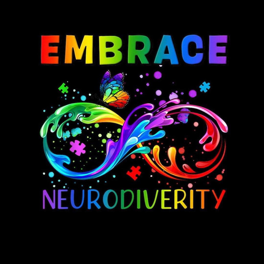 Embrace Neurodiversity PNG, Rainbow Infinity Feather Design, PNG ...