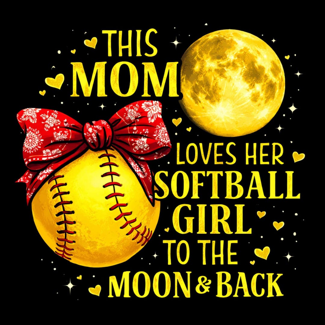 To the Moon and Back Softball PNG, Floral Softball Mom Shirt Design ...