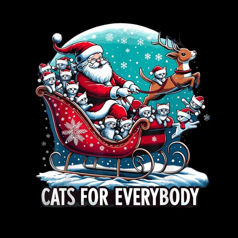 Funny Cats for Everybody PNG, Christmas Cat Meme Sublimation, Santa ...
