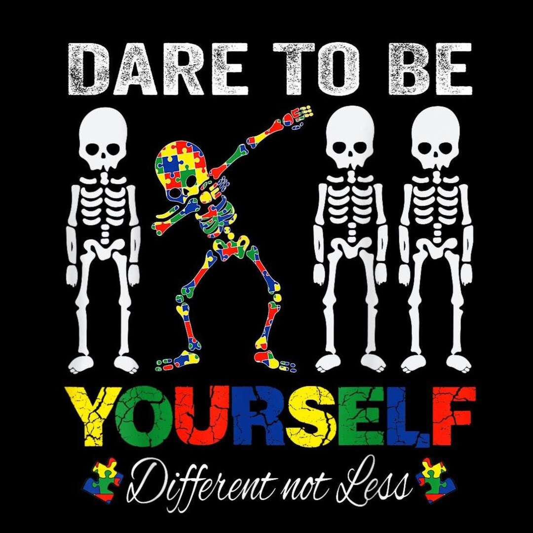 Autism Awareness Skeleton PNG, Dabbing Skeleton Different Not Less ...
