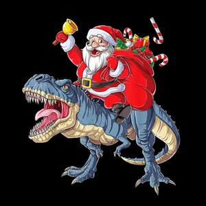 Santa Riding T-rex PNG Sublimation, Funny Dinosaur Christmas Shirt ...