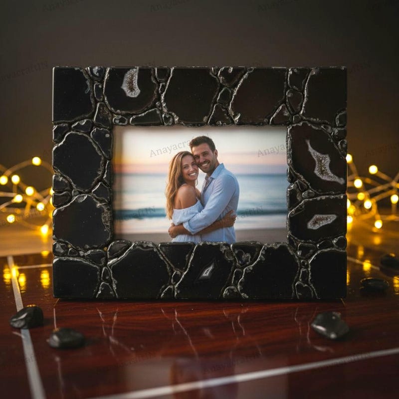 Black Agate Photo Frame - Etsy