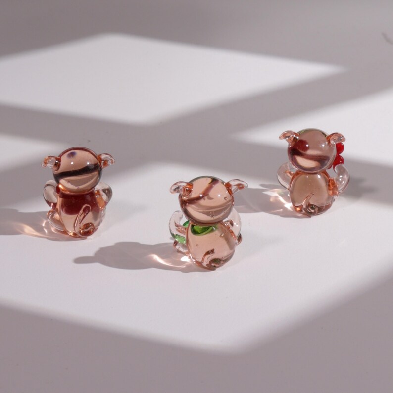 Handmade Glass Pig Figurines – Whimsical Lampwork Collection, Cute ...