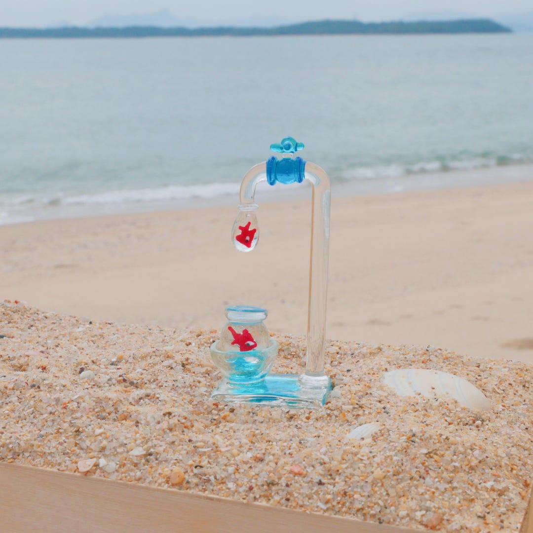 Hand-blown Glass Faucet With Goldfish Figurine – Mini Ocean Art ...