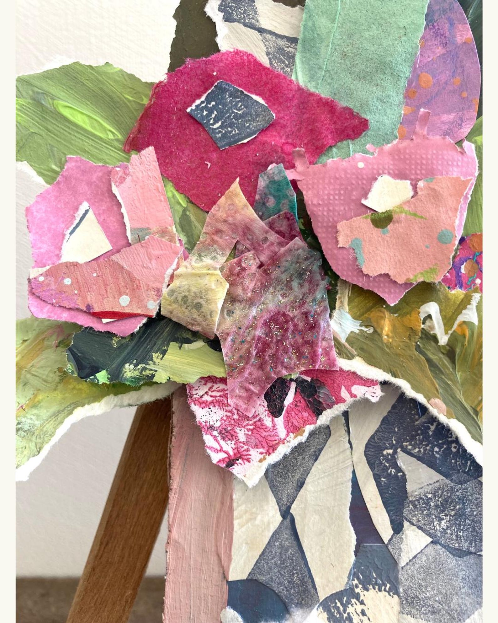 Original Floral Collage - Day #3 – Mixed Media, Framed Artwork - Etsy