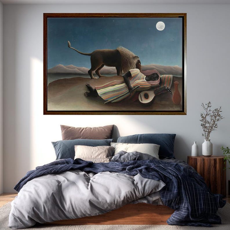 Henri Rousseau the Sleeping Gypsy Canvas Wall Art, Dreamlike Night ...