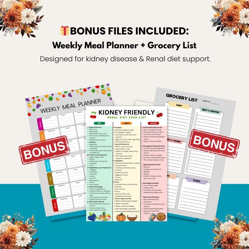 Kidney Friendly Food List Printable | Renal Diet Food Chart PDF ...