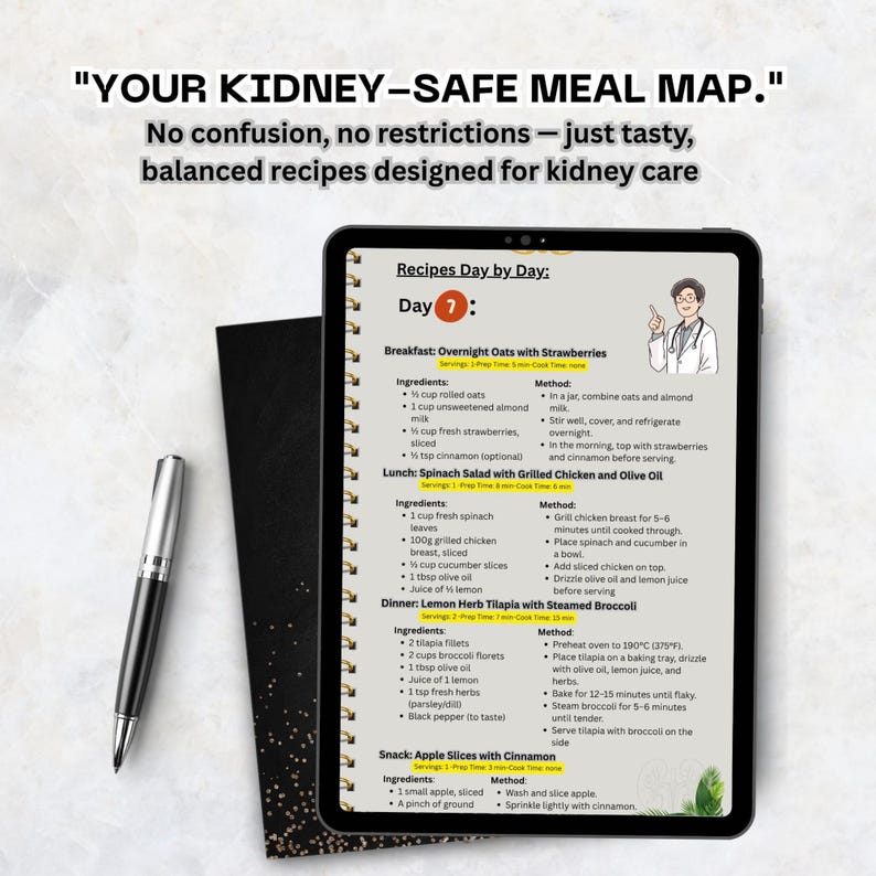 Renal Diet PDF Meal Plan & Food Chart | Kidney-friendly Foods Guide and ...