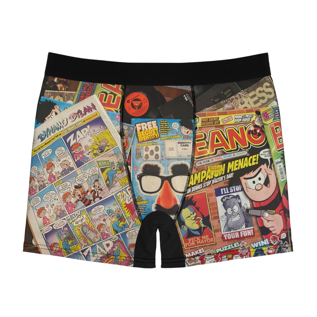Vintage Comic Collage Boxer Briefs | Retro Magazine Pop Art Print - Etsy