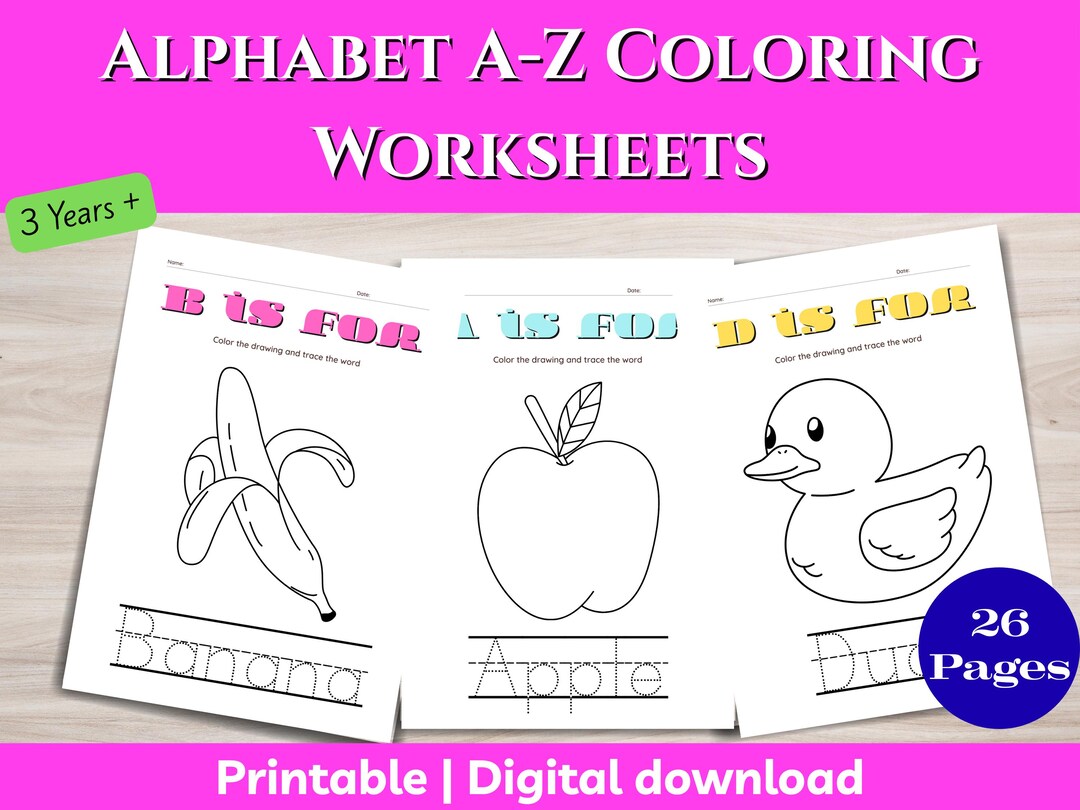 Alphabet Coloring Pages A-Z | Preschool Printable Worksheets | Kids ...