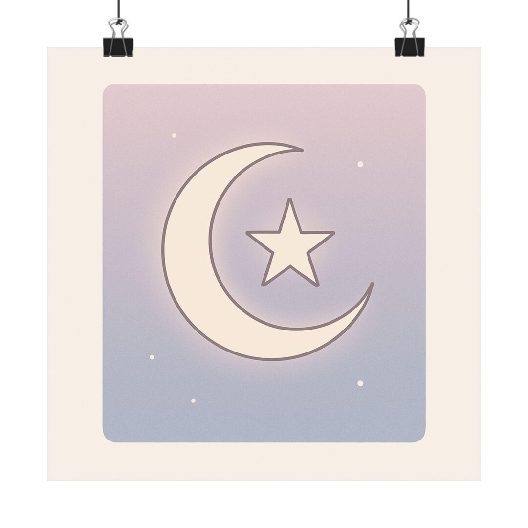 Moon & Star Matte Vertical Posters | Celestial Wall Art, Home Decor ...