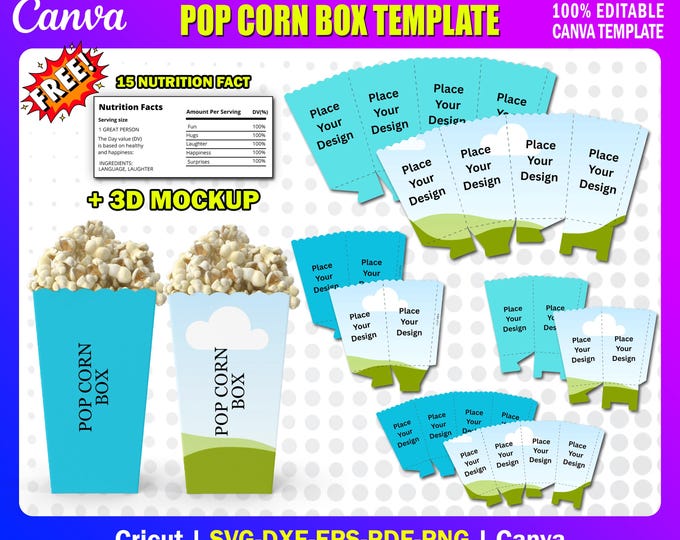 Downloadable Box Template, Printable Box Template, Instant Download ...