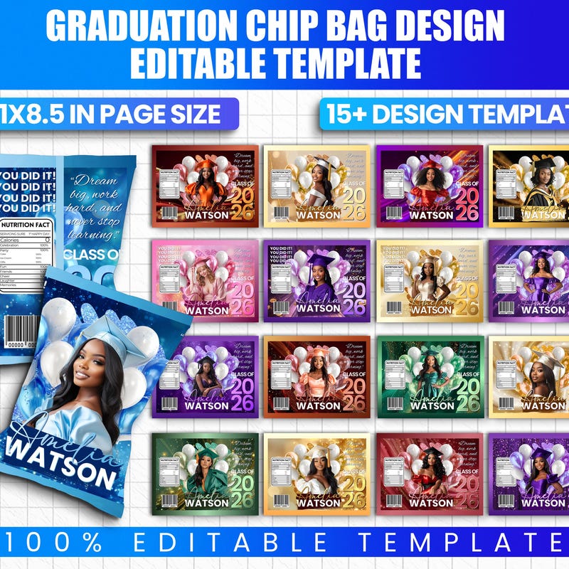 Graduation Chip Bags - Etsy